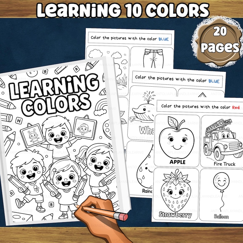 Kids Learning Colors Coloring Activity Sheets, Preschool Color ...