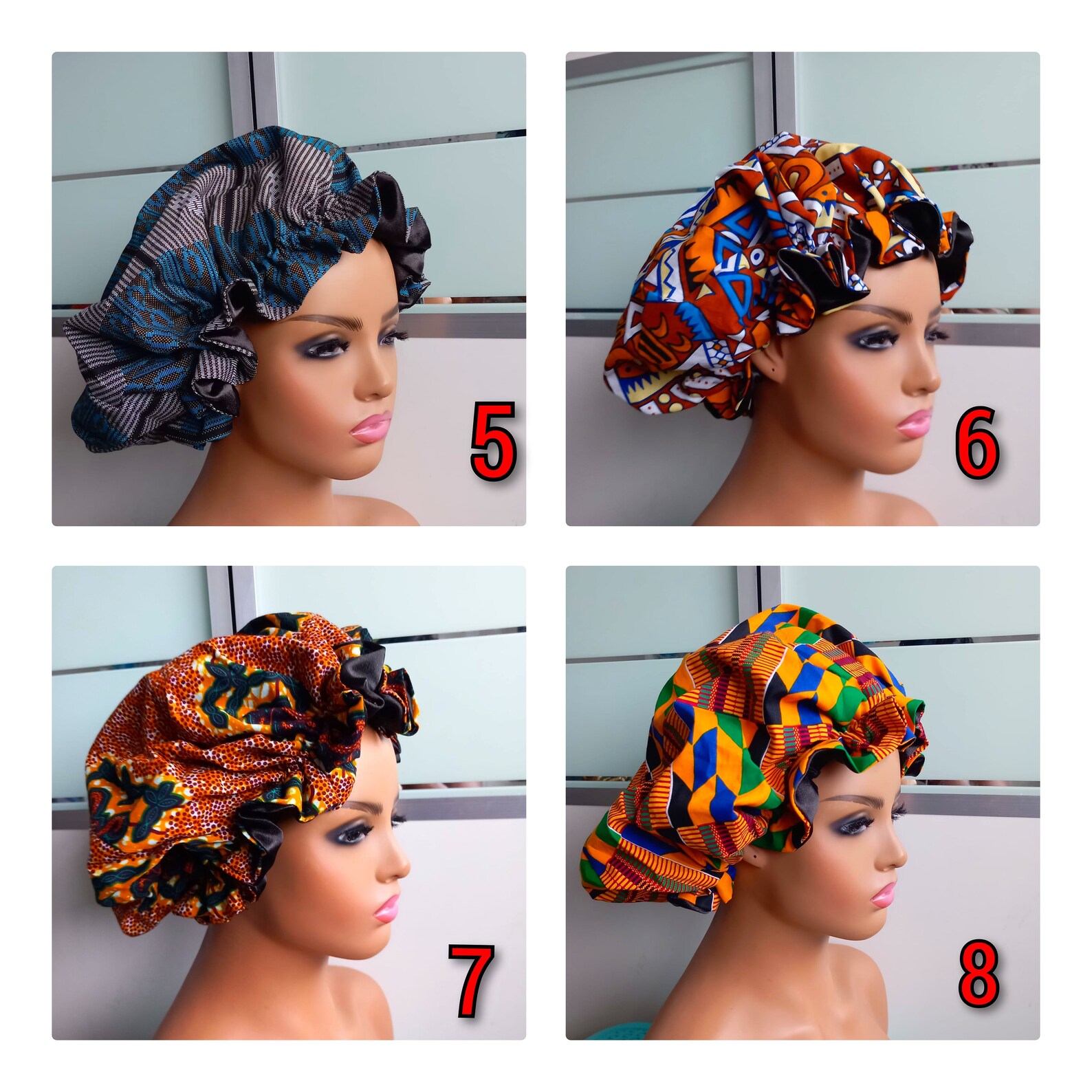 Xtra Large African Print Satin Bonnet: Cotton Ankara - Etsy