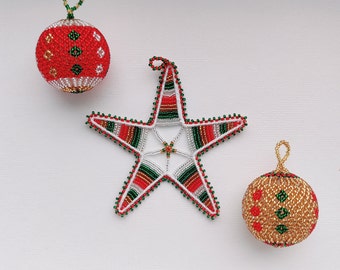 African Christmas Tree Decorations, Beaded Christmas Tree Hanging Balls ...