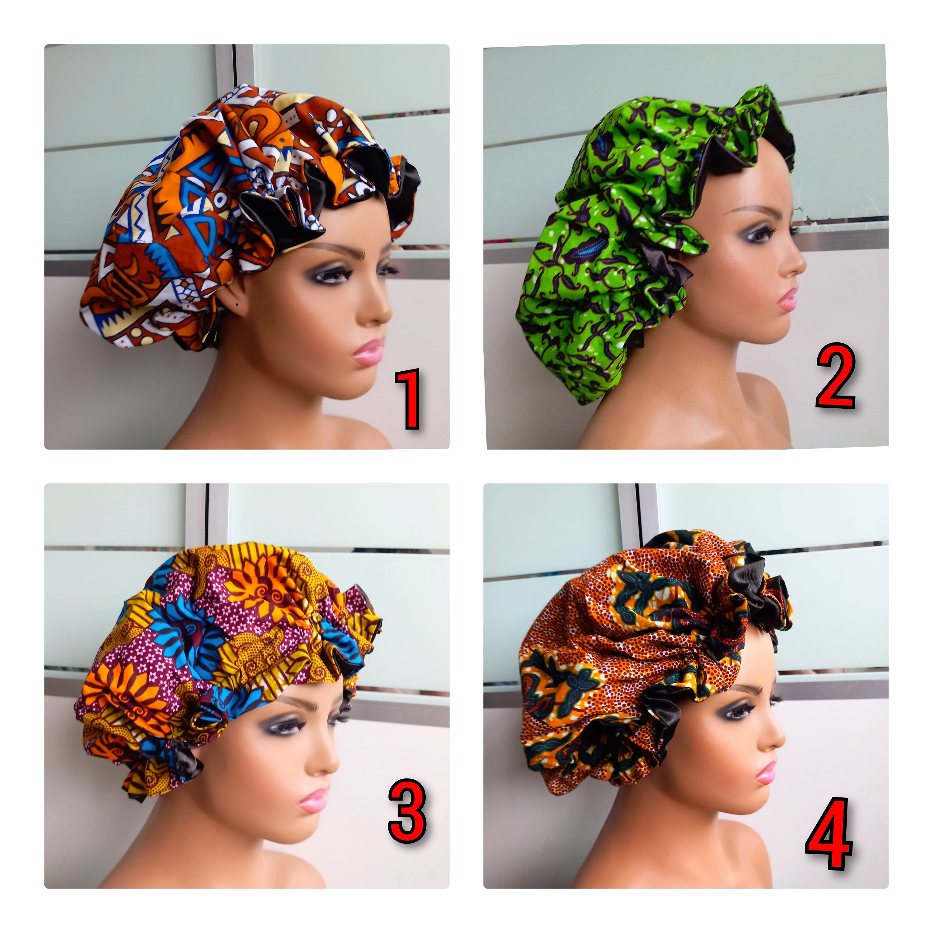 Xtra Large African Print Satin Bonnet: Cotton Ankara - Etsy
