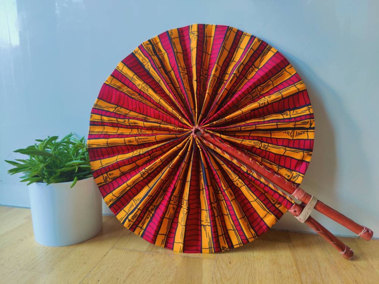 Supersize African Print Fan/ African Print Folding Hand Fan/ | Etsy
