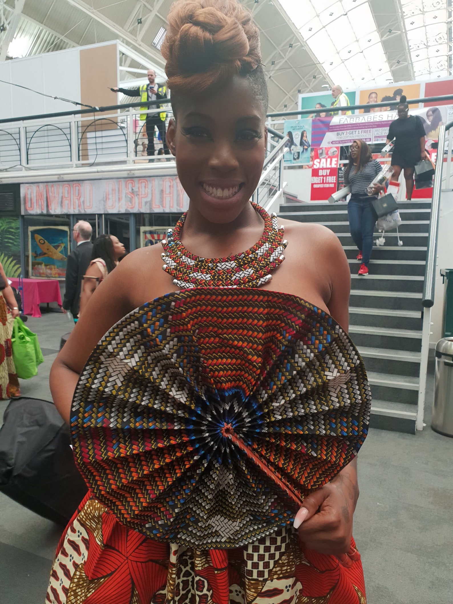 Supersize African Print Fan/ African Print Folding Hand Fan/ Handmade ...