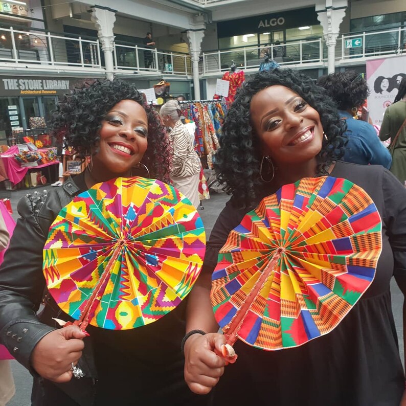 Supersize African Print Fan/ African Print Folding Hand Fan/ | Etsy