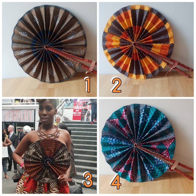 Supersize African Print Fan/ African Print Folding Hand Fan/ | Etsy