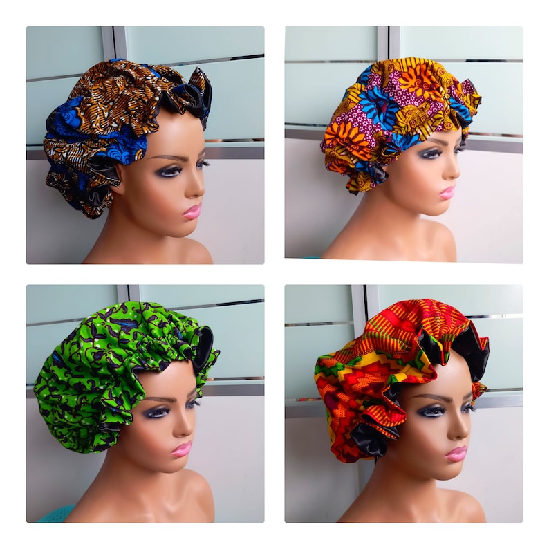 Xtra Large African Print Satin Bonnet: Cotton Ankara - Etsy