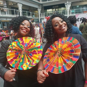 Supersize African Print Fan/ African Print Folding Hand Fan/ Handmade ...