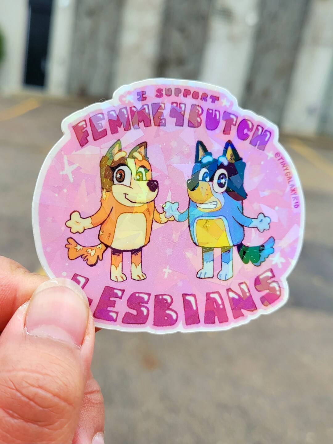 Bluey Lesbian Sticker, Plant Vinyl Decal, 3 in X 2.5 in Sticker - Etsy ...