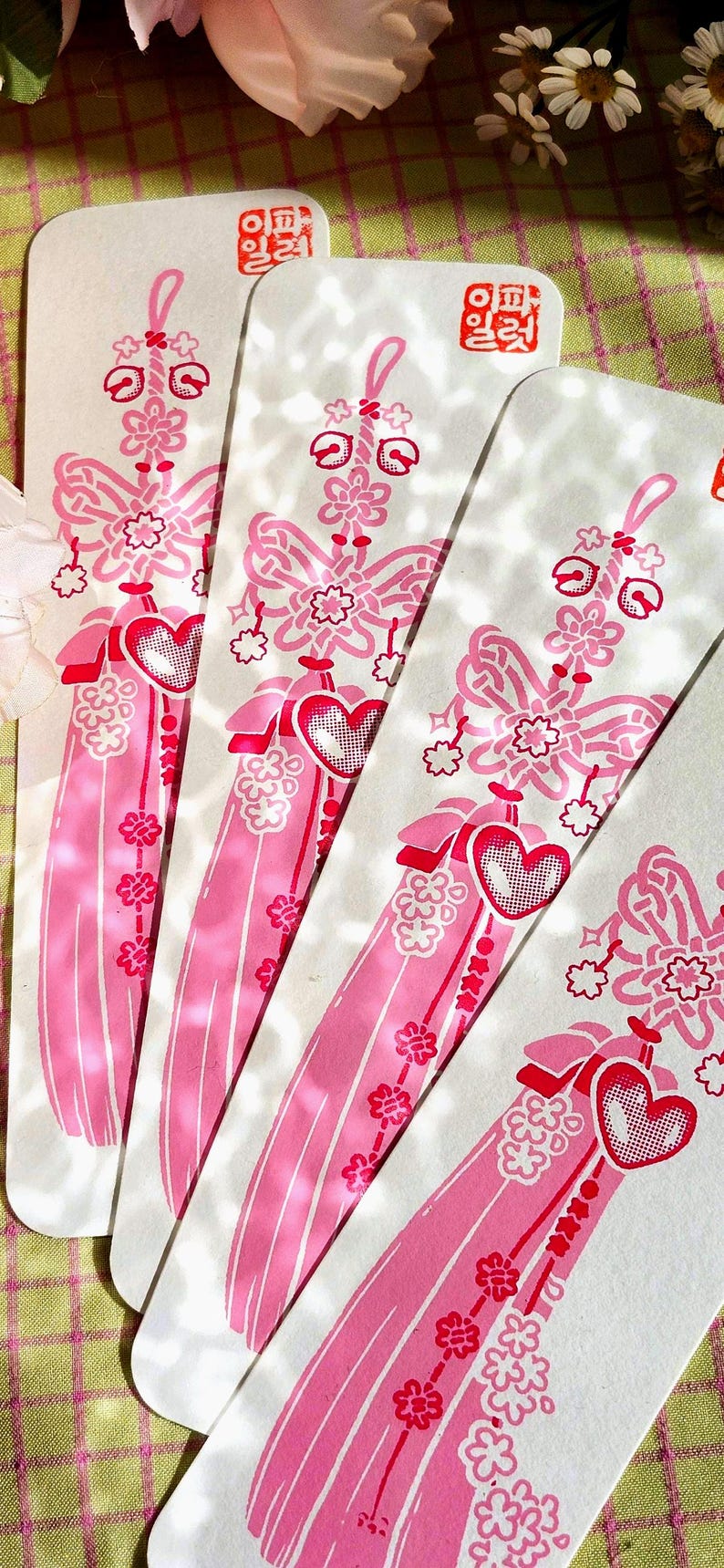 Norigae Screen Printed Bookmark, Korean Print, Maeduep Art, Traditional ...