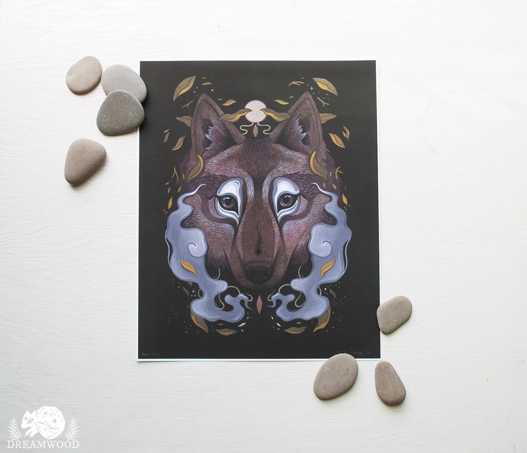 Red Wolf Spirit 5x6 Archival Print // Powerful Animal Guardian ...