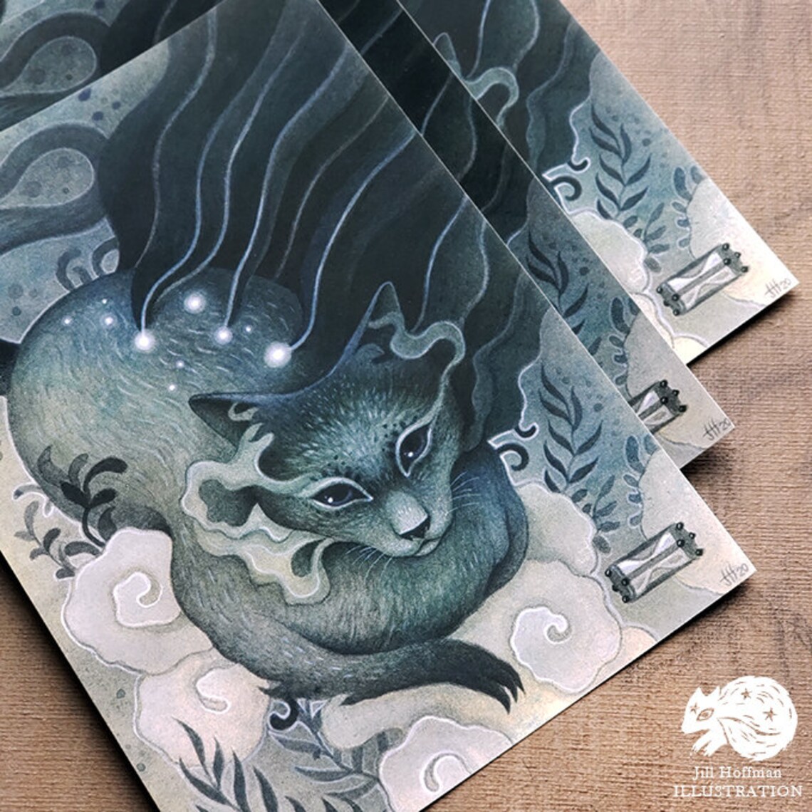 Ethereal Cat Matagot Spirit Print - Etsy