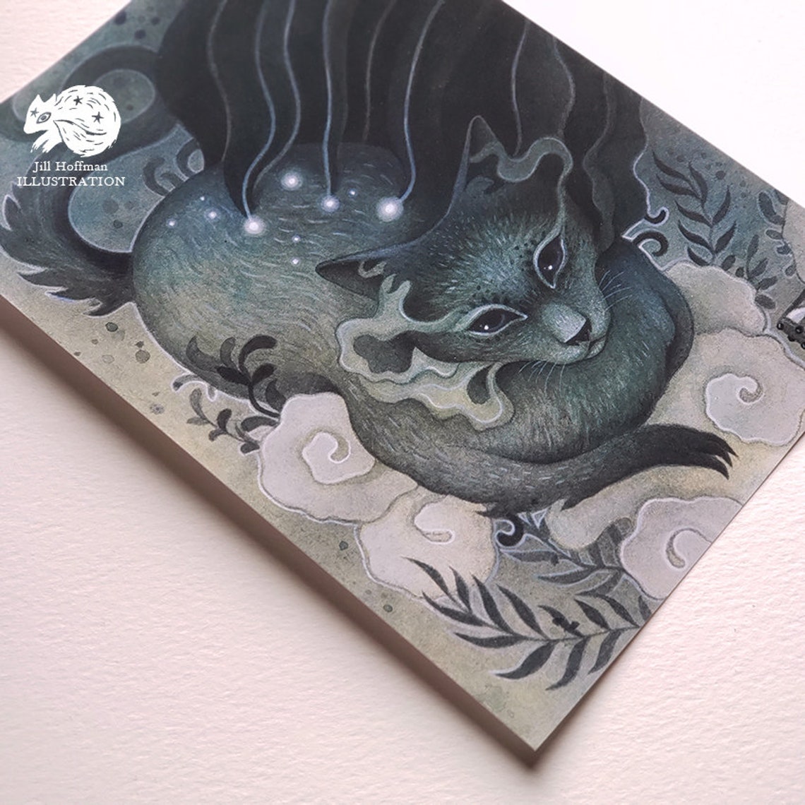 Ethereal Cat Matagot Spirit Print - Etsy