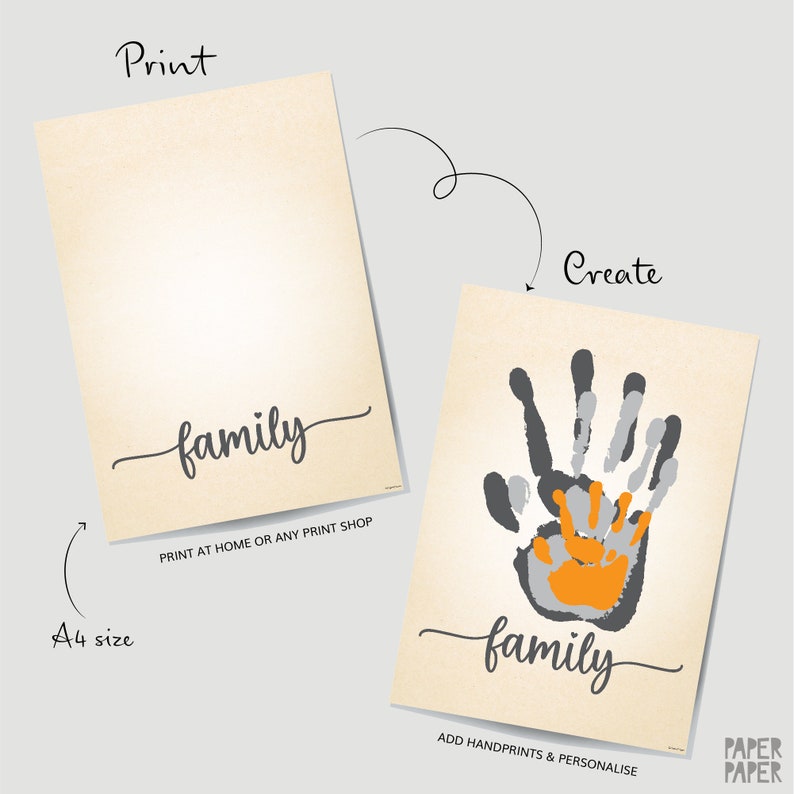 Family Handprint / Children Siblings Kids Baby Mom Mum Dad / Keepsake ...
