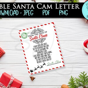 PRINTABLE Santa Cam Letter - DIY Printable Letter From Santa - Letter ...
