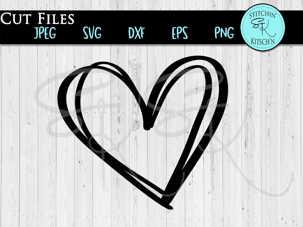 Hand getekend hart SVG Hart SVG Hand-drawn svg voor Cricut | Etsy België