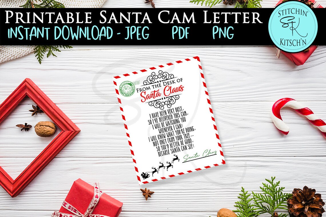 PRINTABLE Santa Cam Letter DIY Printable Letter From Santa - Etsy