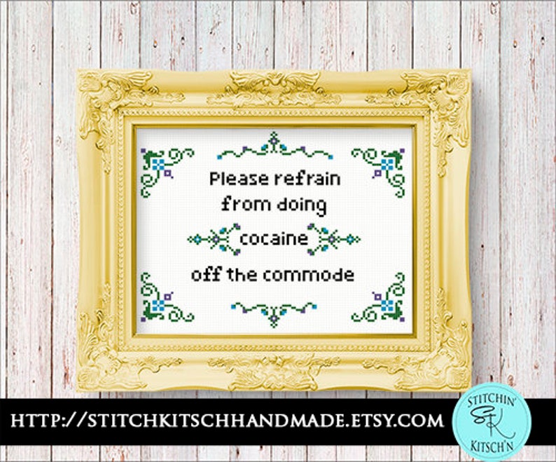 PDF Pattern Counted Cross Stitch Please Refrain From Doing - Etsy