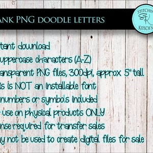 Blank Doodle Letters PNG Alphabet, Transparent Sublimation Letters ...