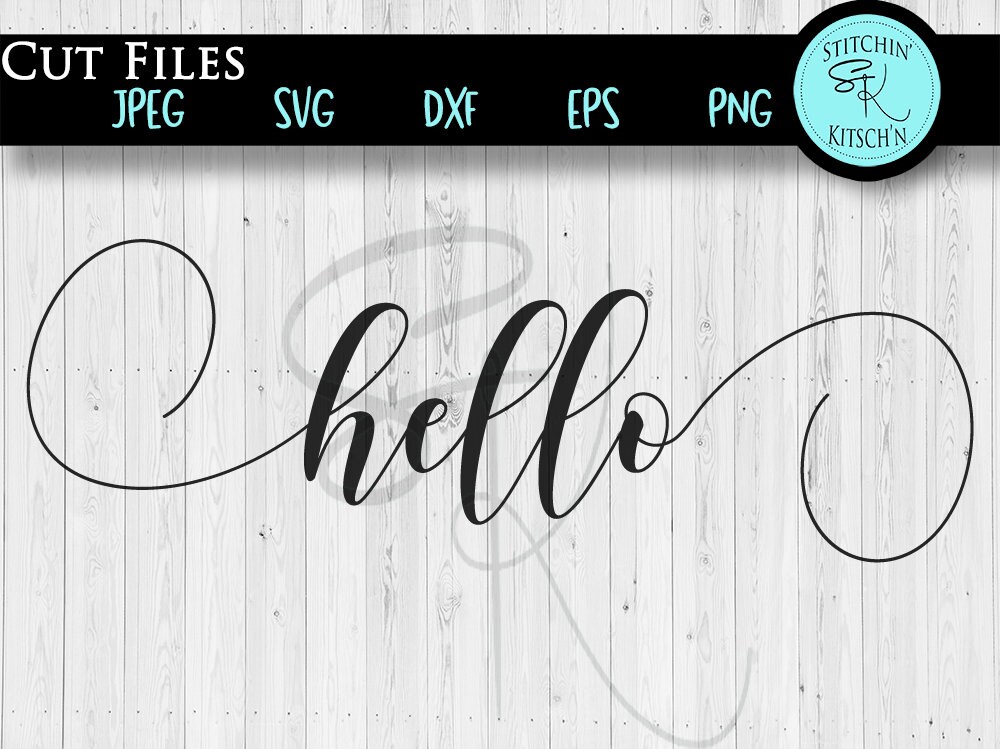 Hello SVG Hello Welcome Mat and Door Sign SVG Hello svg for | Etsy