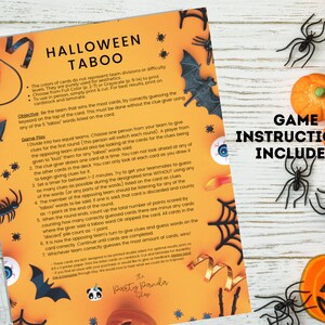 Halloween Taboo Halloween Party Game Digital Download Halloween Party ...