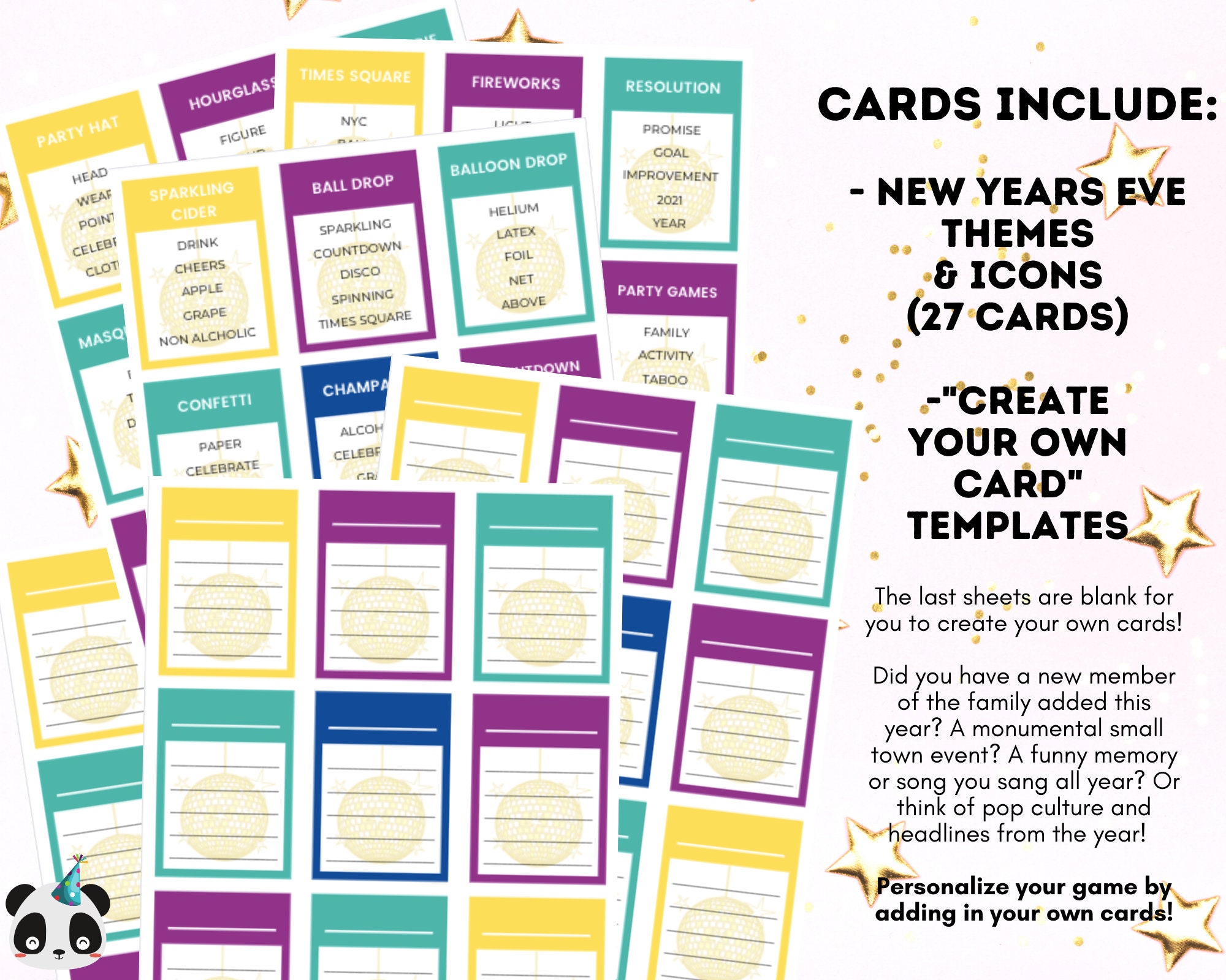 New Years Eve Taboo Game | NYE 2024 Party | Instant Printable Digital ...