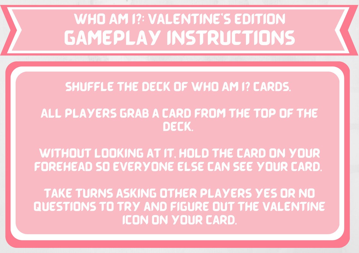 Valentine's Day Guessing Game: Who Am I | Printable Kids Class Party ...