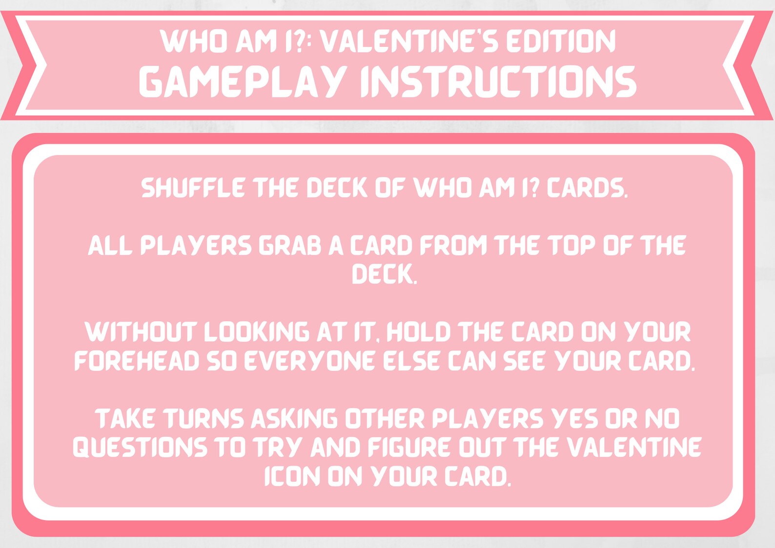 Valentine's Day Guessing Game: Who Am I | Printable Kids Class Party ...