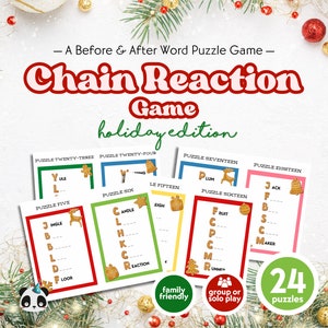 Chain Reaction Game Holiday Edition | Printable Game | Christmas Game ...