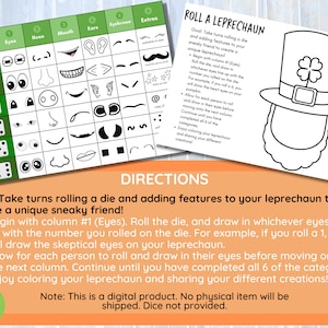 St. Patrick's Day Kids Game Roll a Leprechaun | St Pattys Day Activity ...