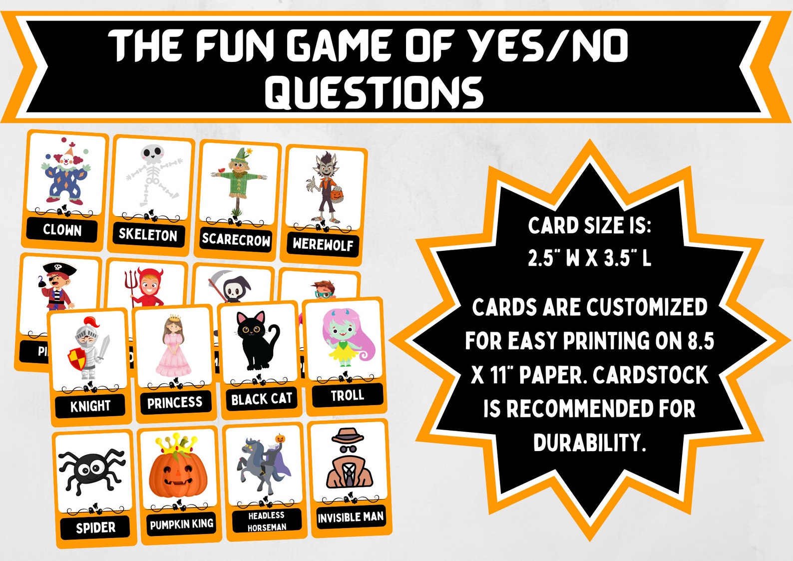 Who Am I? Game | Halloween Edition | Printable Kids Game | Fun Digital ...
