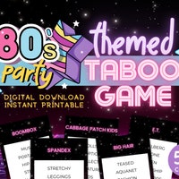 90's Taboo Party Game 72 Cards Download Instant Printable Millennials ...