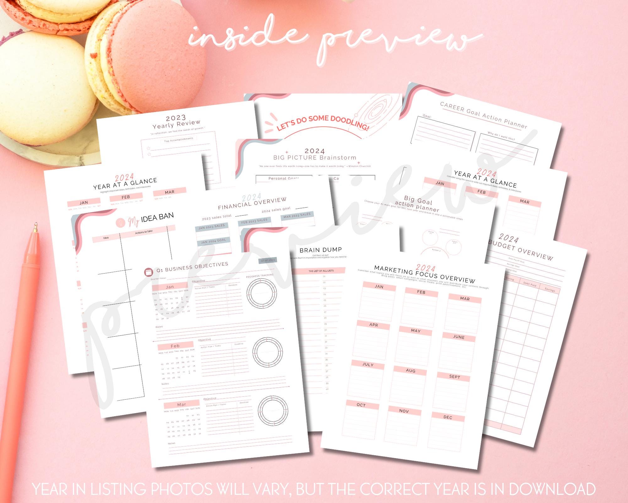 2025 Year Overview Printable Planner for the Small Business Owner ...