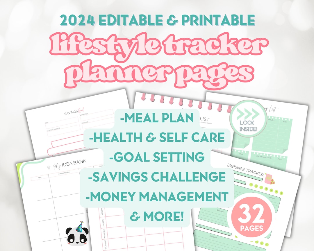 2024 Editable & Printable Planner Pages Meal Planning, Budget Planner ...