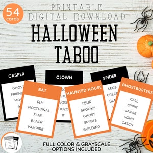Halloween Taboo Halloween Party Game Digital Download Halloween Party ...