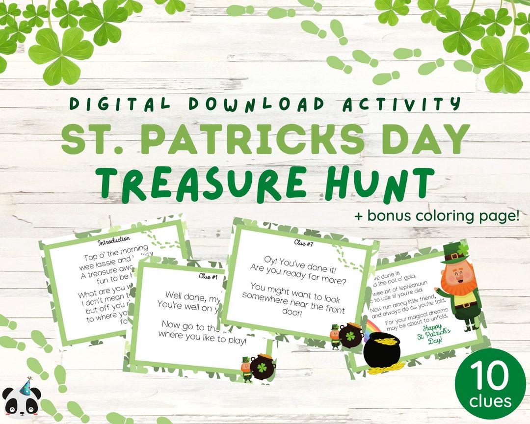 St. Patrick's Day Treasure Hunt | St. Patrick's Day Scavenger Hunt | St ...