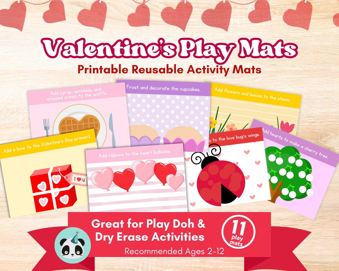 Printable Valentine’s Day Playdough Mat for Kids | Valentine’s Activity ...