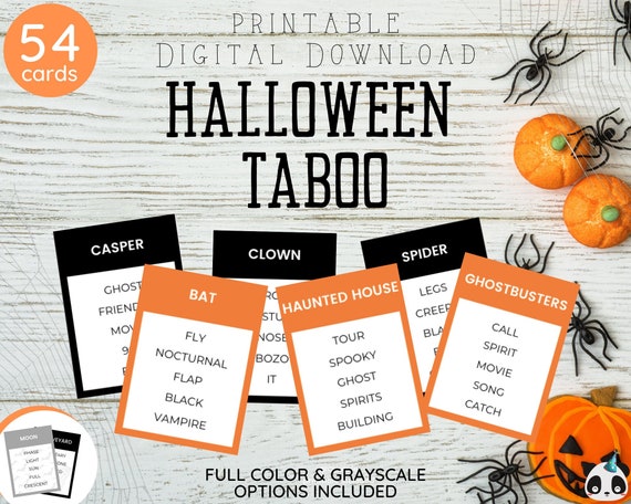 Halloween Taboo Halloween Party Game Digital Download - Etsy