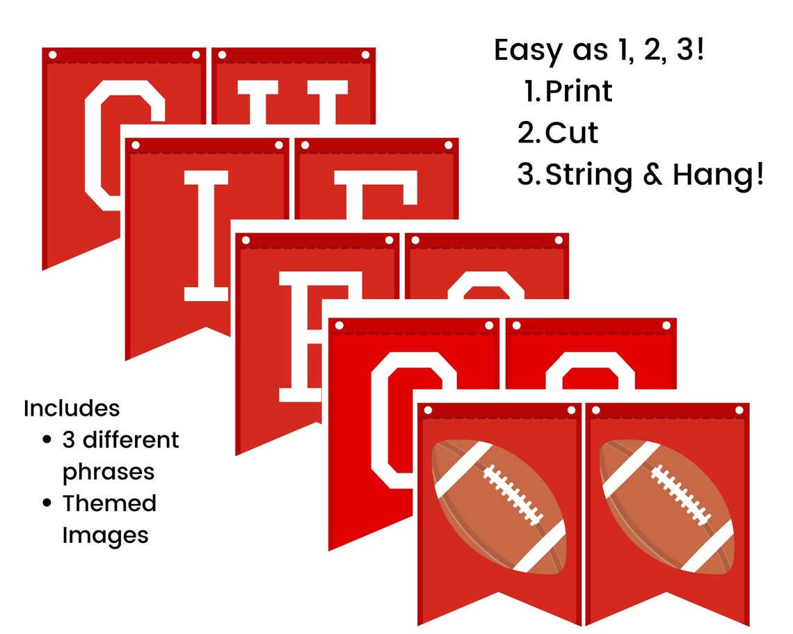 Football Party Banner Team Decor the Big Game Party Decorations ...