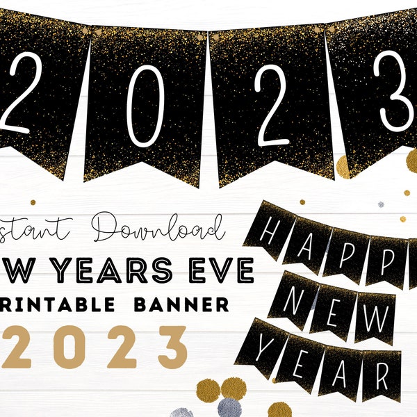 Happy New Year Banner - Etsy