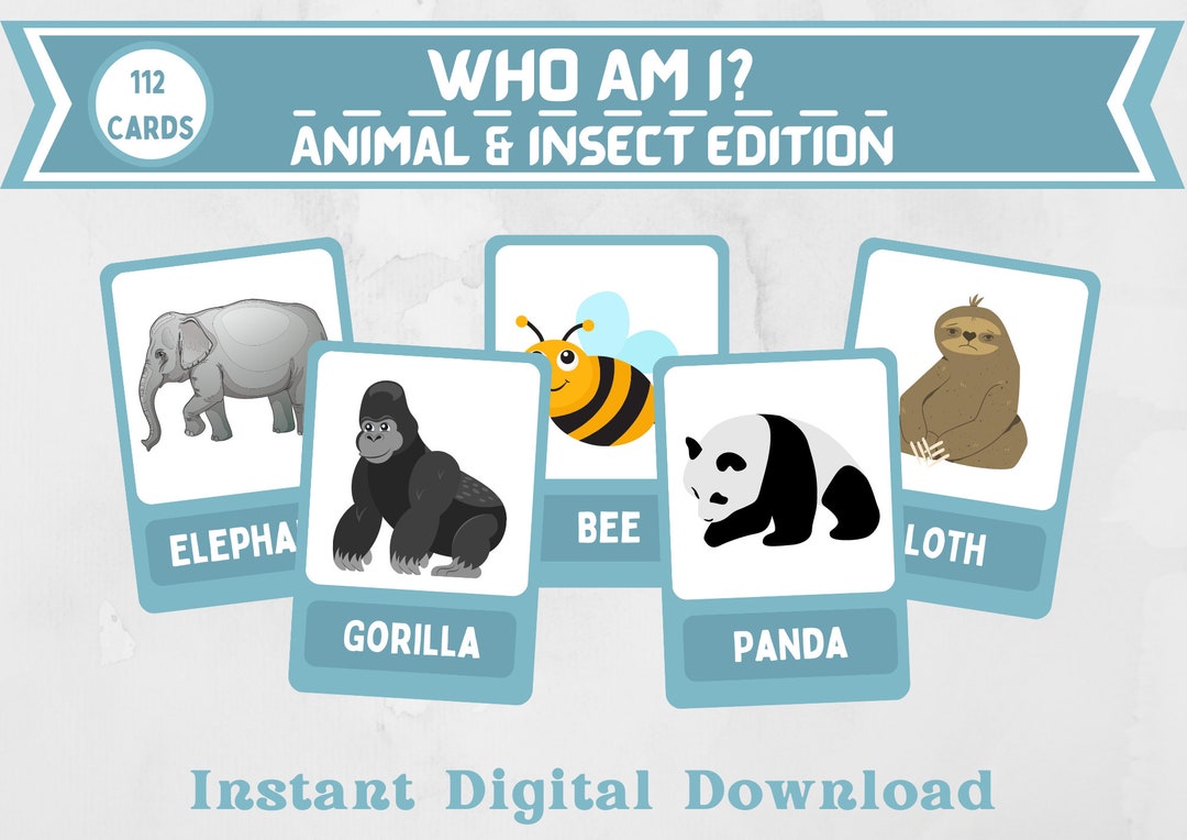 Who Am I? Game | Animals & Insects | Printable Kids Game | Fun Digital ...