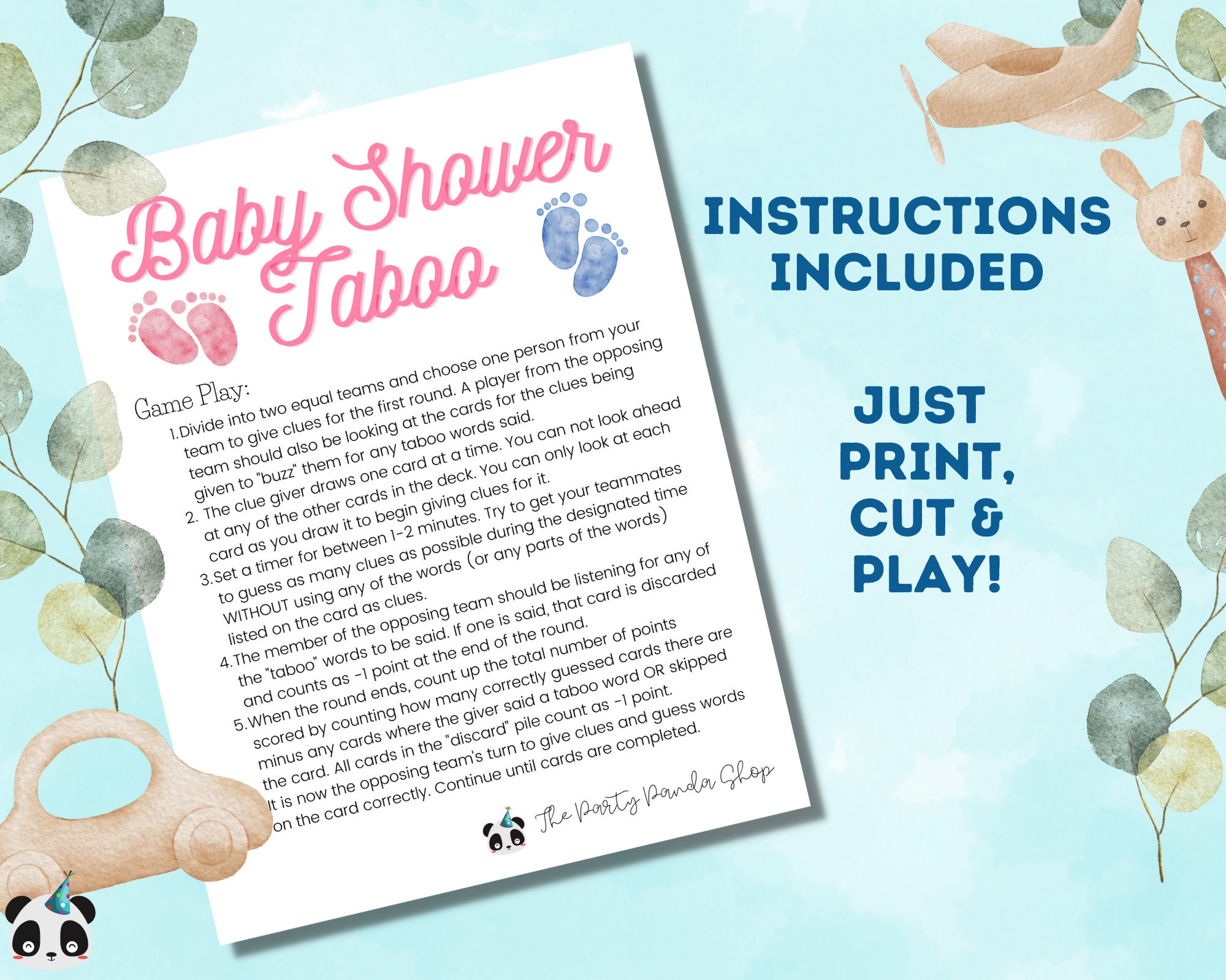 Baby Shower Taboo Game | Gender Neutral Baby Shower Game | Digital ...