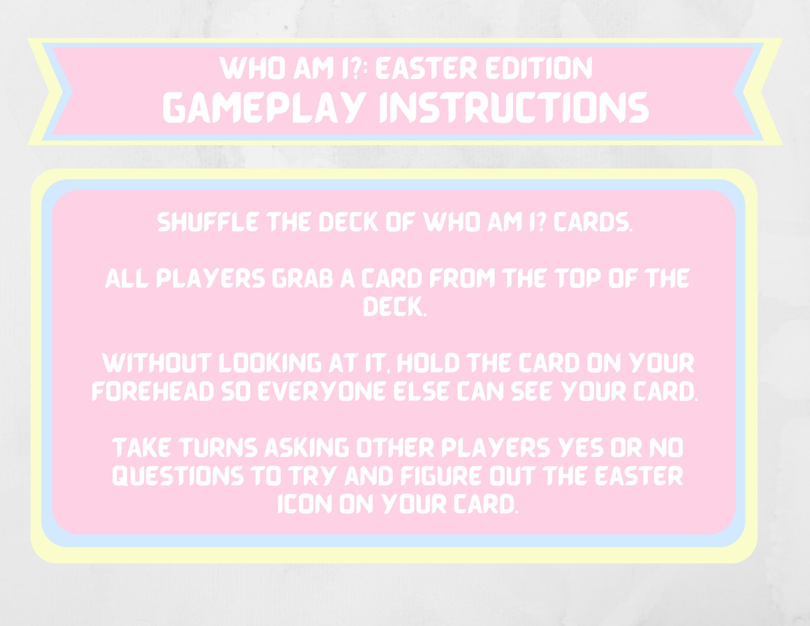 Easter Guessing Game: Who Am I | Printable Easter Kids Game | Family ...