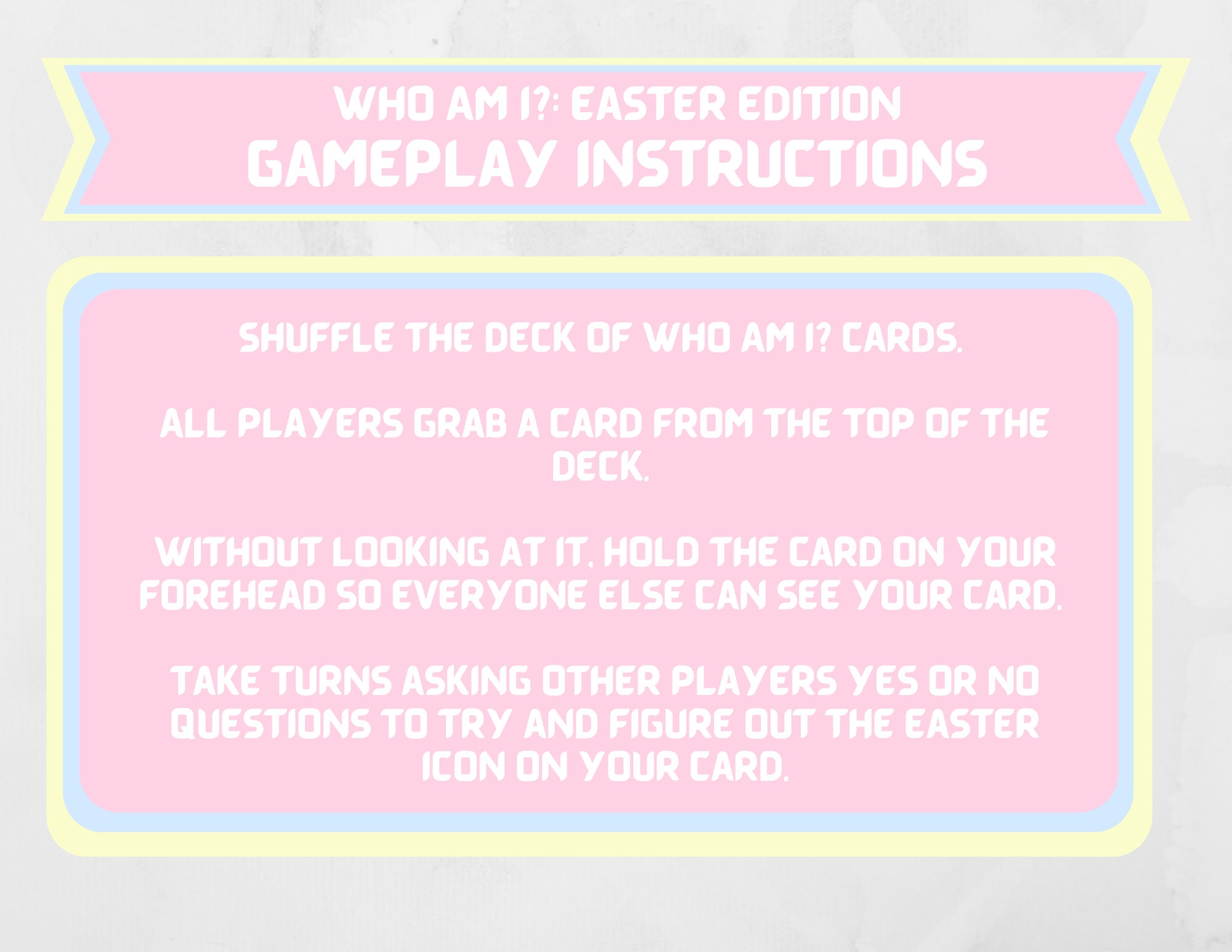 Easter Guessing Game: Who Am I | Printable Easter Kids Game | Family ...