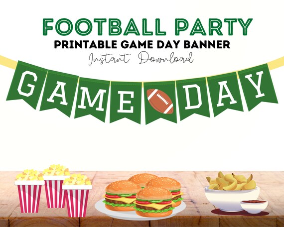 Super Bowl Party Banner Football Party Game Day Sign Super | Etsy