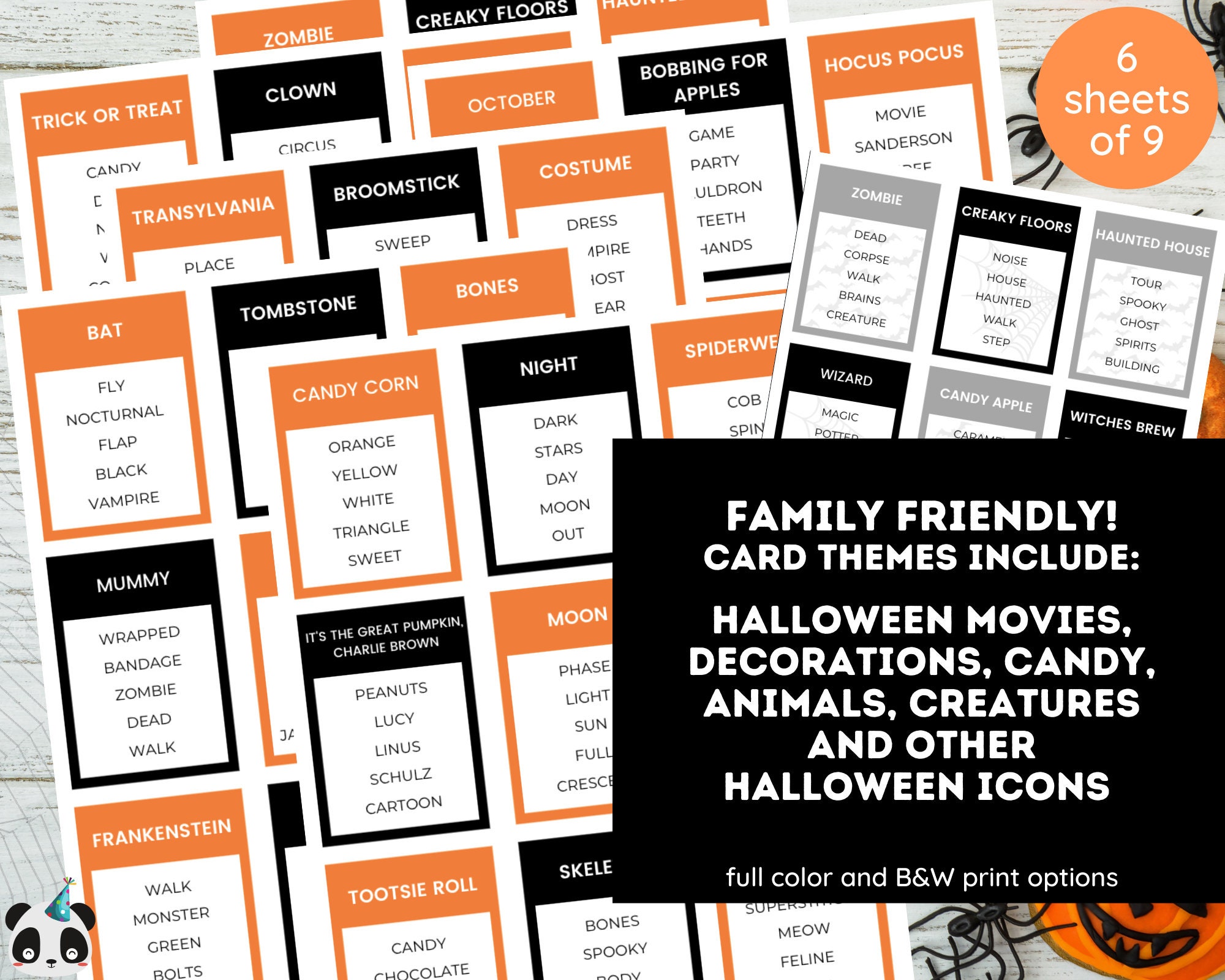 Halloween Taboo Halloween Party Game Digital Download Halloween Party ...
