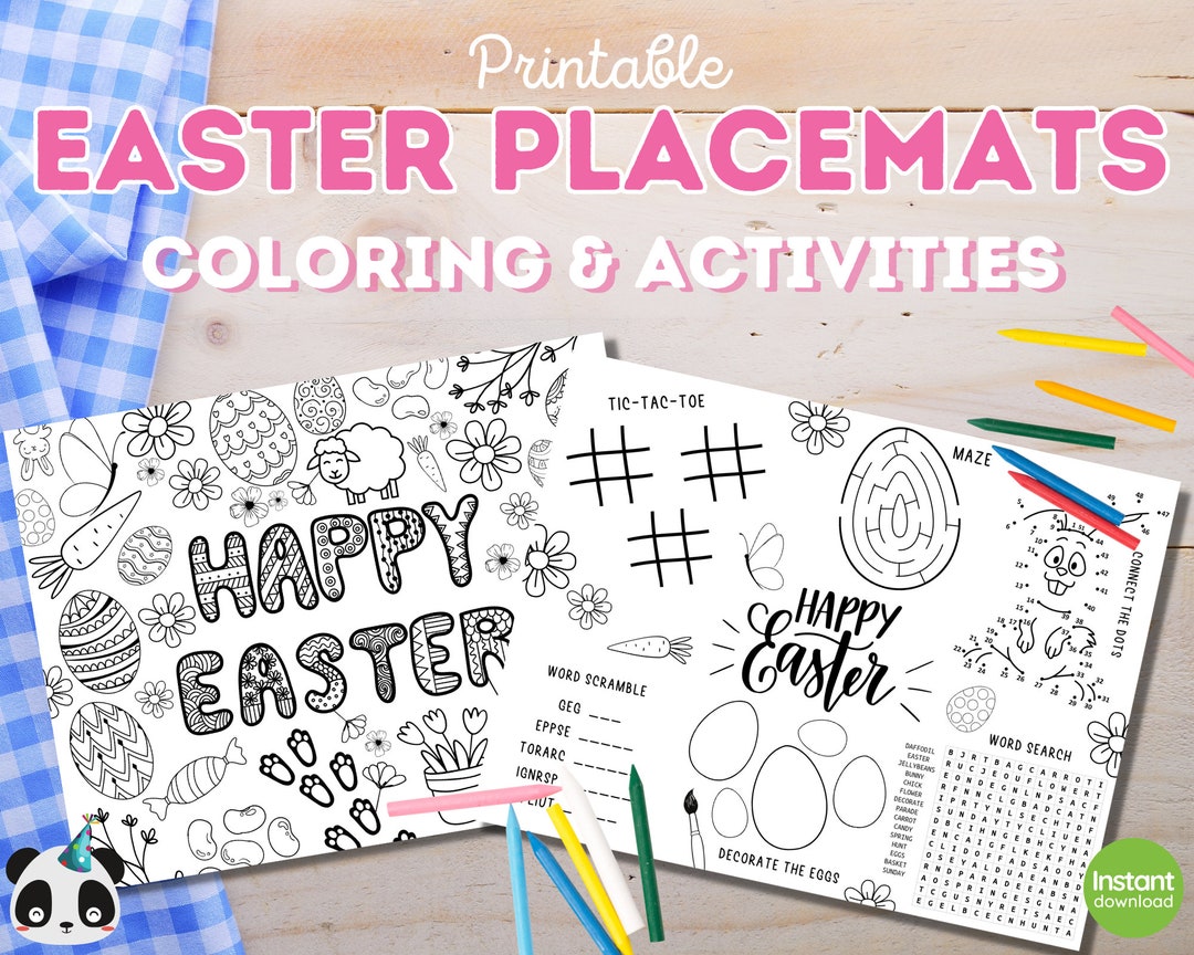Easter Placemat for Kids | Activity Placemat | Easter Coloring Placemat ...