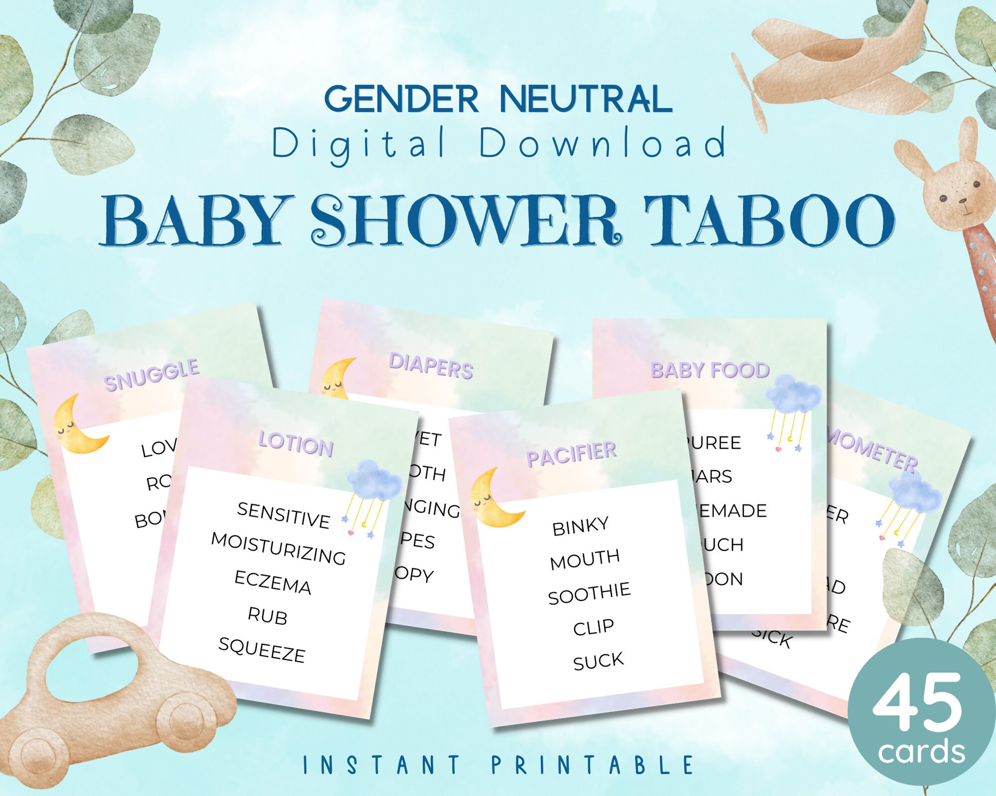 Baby Shower Taboo Game | Gender Neutral Baby Shower Game | Digital ...