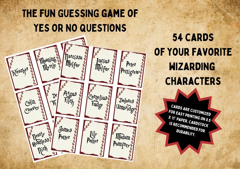 Who Am I? Game | Wizarding Edition | Potterhead Game Printable ...