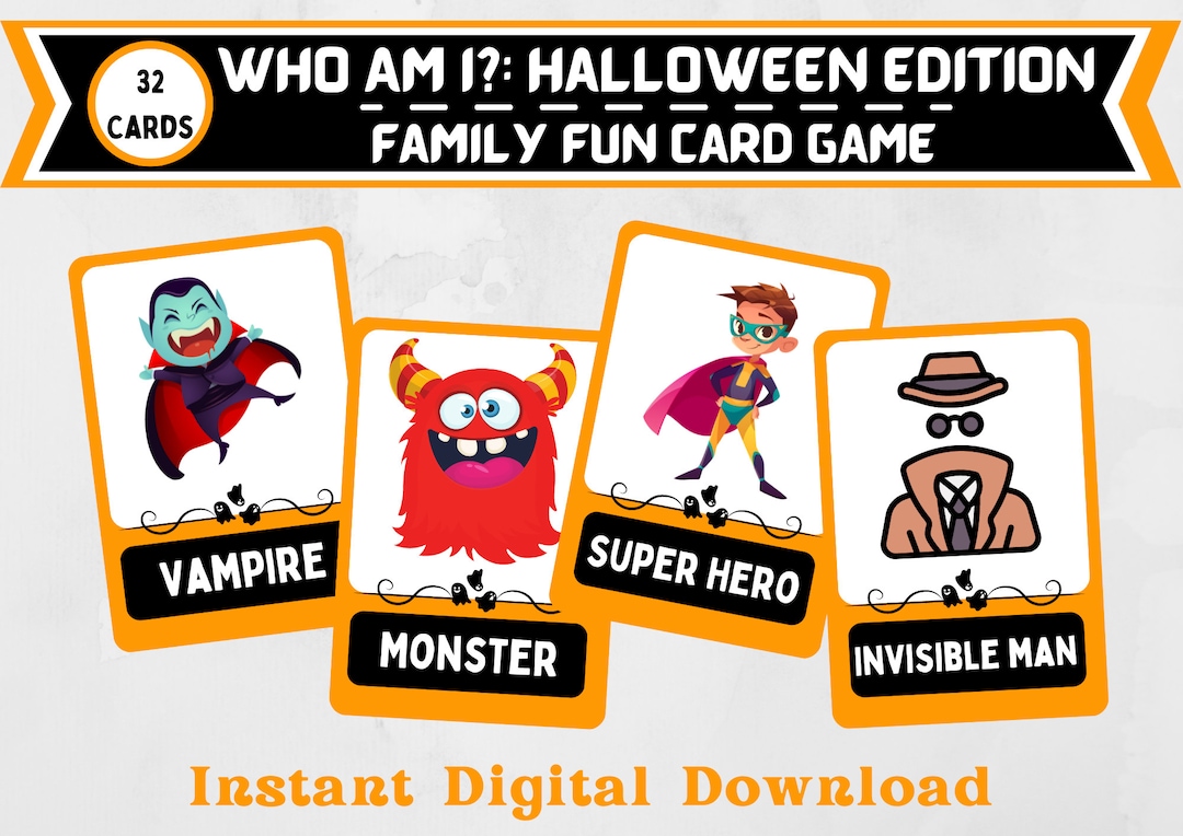 Who Am I? Game | Halloween Edition | Printable Kids Game | Fun Digital ...