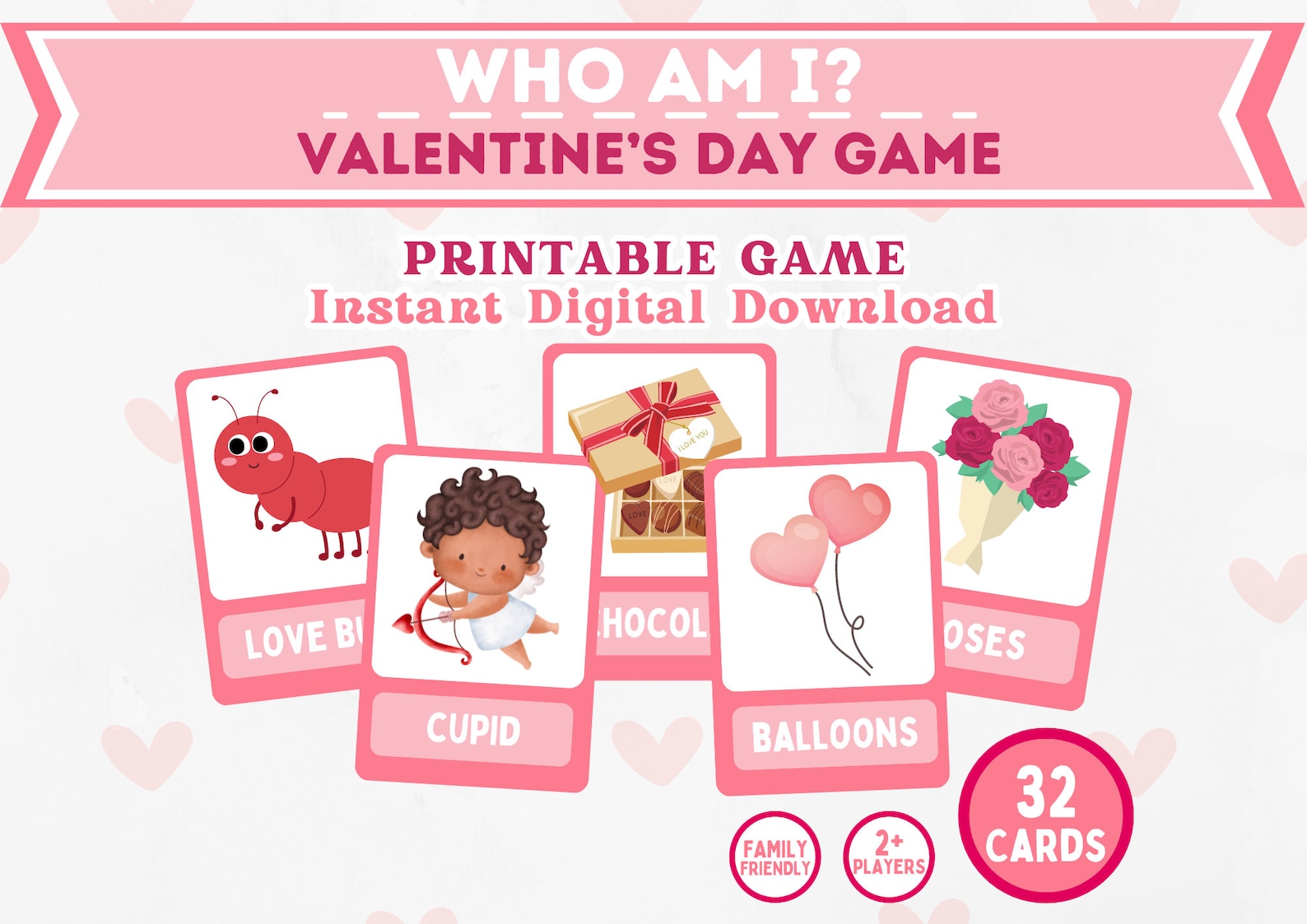 Valentine's Day Guessing Game: Who Am I | Printable Kids Class Party ...