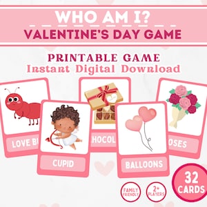 Valentine's Day Guessing Game: Who Am I | Printable Kids Class Party ...
